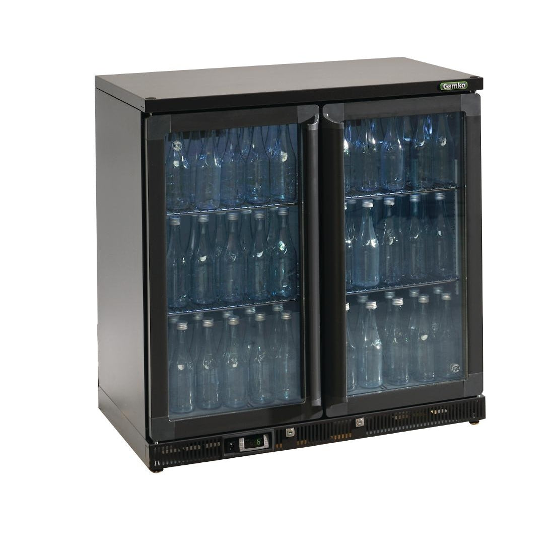 Gamko Bottle Cooler - Double Hinged Door 250 Ltr Black – Chefstuff UK