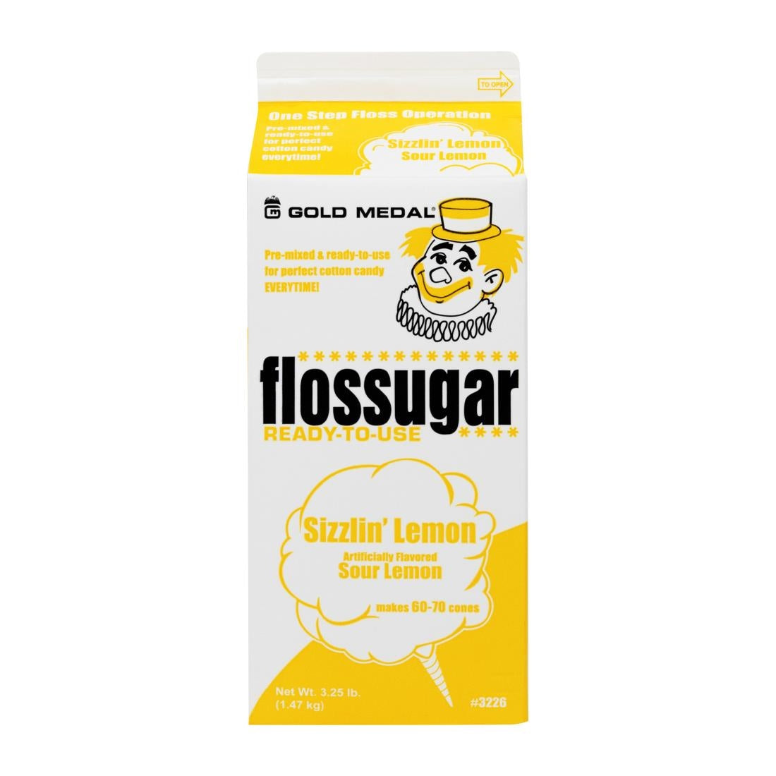 Flossugar Sour Lemon Ready to Use Cotton Candy Mix 1.47kg – Chefstuff UK