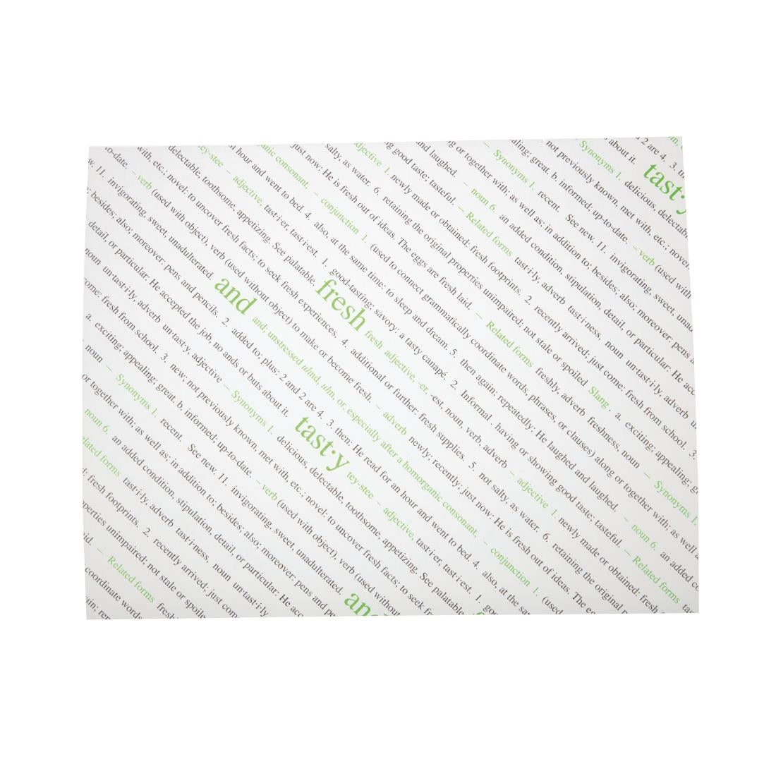 Greaseproof Paper Sheets Fresh and Tasty Print 255 x 203mm (500 Pack ...